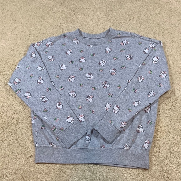 Sanrio | Tops | Hello Kitty Sweat Shirt Grey Sanrio Size S Small ...